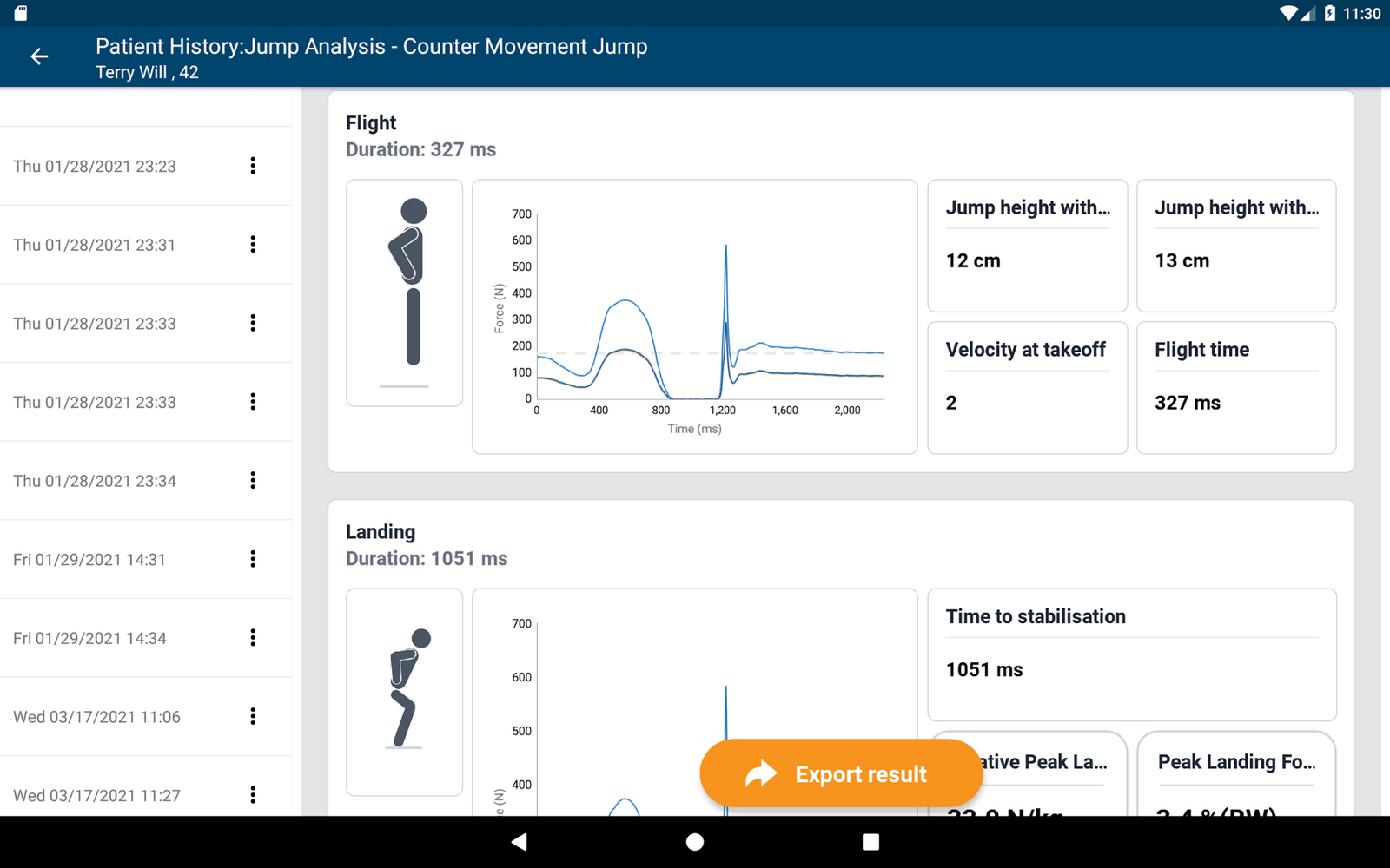 KINVENT KFORCE Physio App | Mobile Application | JLW Instruments